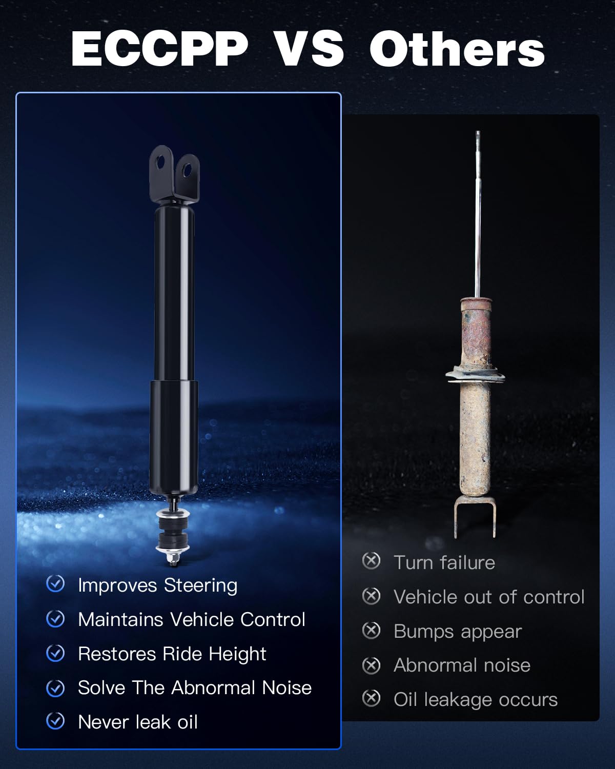 Shocks,ECCPP 4x Front Rear Shocks Absorbers for Chevy/for GMC fits 2002-2006 for Chevy Avalanche 1500/for Chevy Suburban 1500/C-hevy Tahoe/G-MC Yukon/G-MC Yukon XL 1500 344381 344384 Auto Shocks Sets
