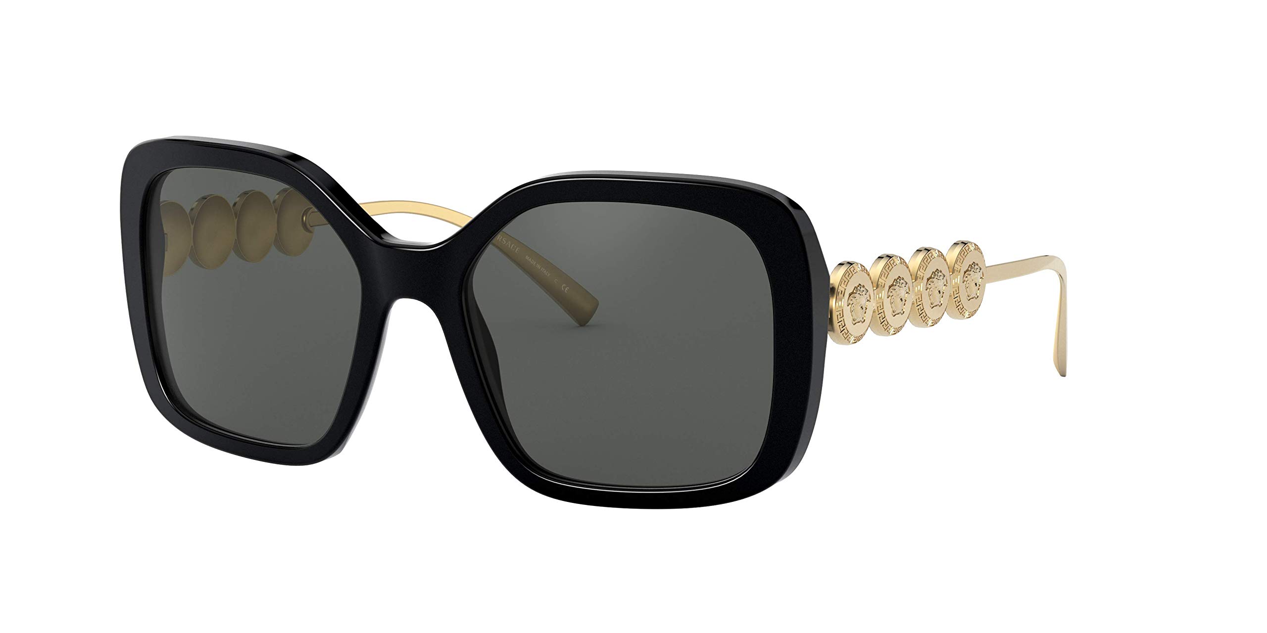 Versace Woman Sunglasses Black Frame, Dark Grey Lenses, 53MM