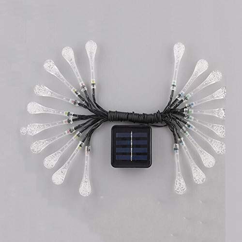 ZBM--ZBM Solar Powered String Lights 30LED Solar 7m Waterdrop Raindrop Teardrop Starry Fairy Lights Waterproof Outdoor String Lights For Patio Wedding Pathway Party Home Garden Christmas Decoration fa