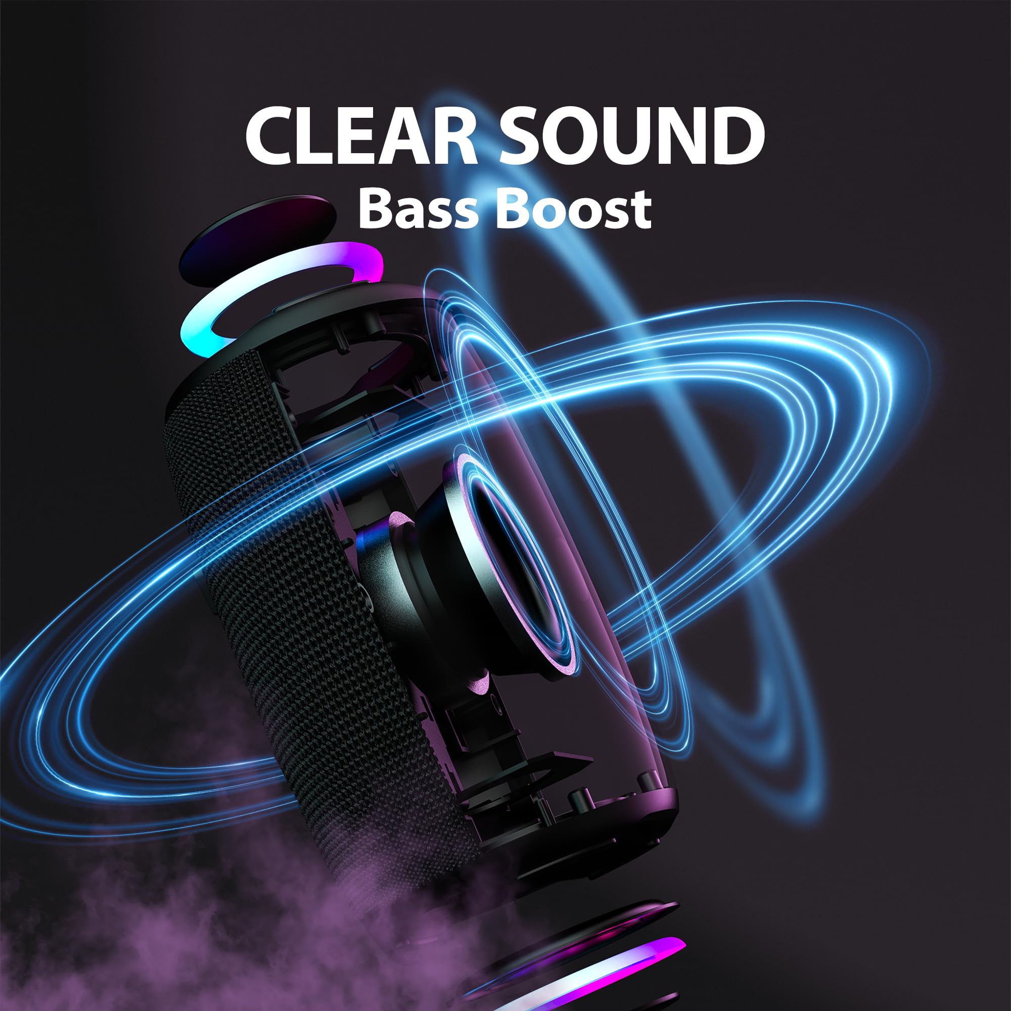 ZEALOT Bluetooth Speaker, IPX7 Waterproof Wireless Speaker with 20W Loud Stereo Sound, Outdoor Portable Speakers with Bluetooth 5.2, 40H Playtime, RGB Light, Dual Pairing for Home, Party(Update)
