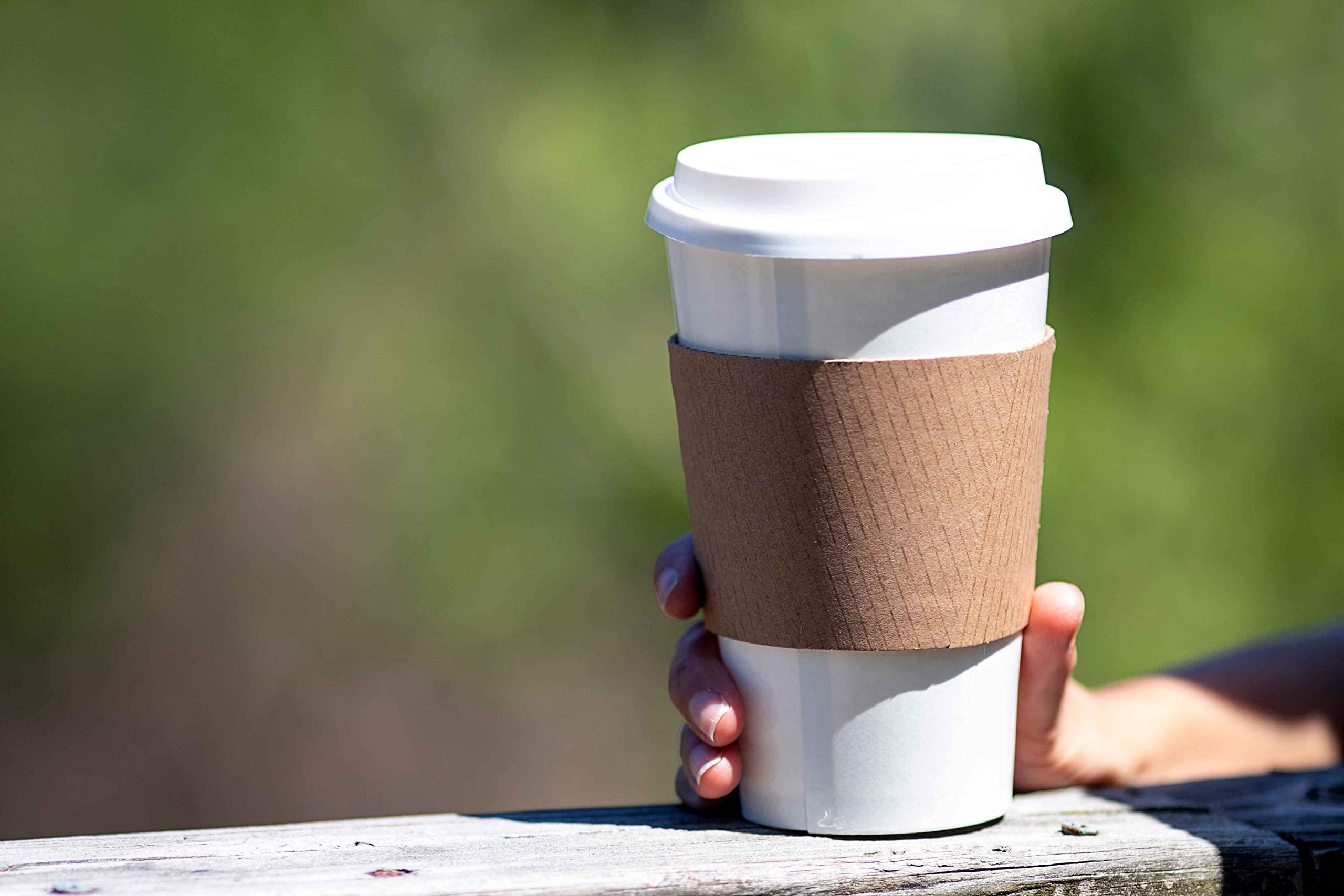 SafeWare White Coffee Cup Set - 100 Pack Disposable Coffee Cups with Lids 12 oz, Perfect for Hot Beverages, Expresso, Latte, Tea, Hot Chocolate, Includes Stirrers and Sleeves, To-Go Design