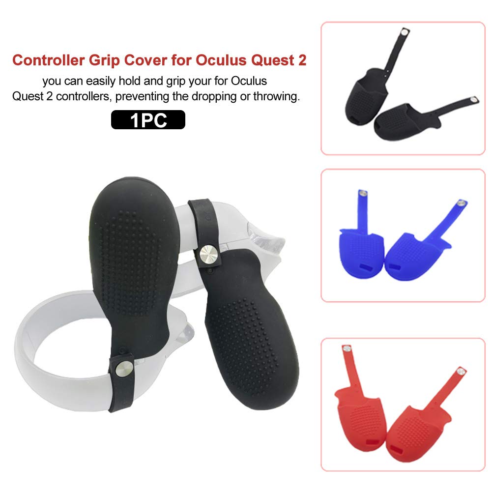 VR Silicone Skin Cover Grip,Touch Controller Grip Cover for Oculus Quest 2 VR Glasses Anti-Slip Anti-Throw Silicone Handle Protective Sleeve