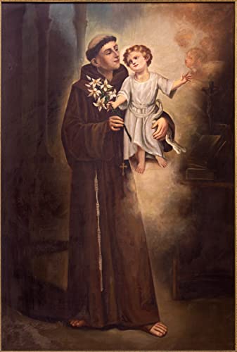 SAINT ANTHONY OF PADUA WITH JESUS CHILD OVAL SHAPE MEDAL - 100% MADE IN ITALY - THE PATRON SAINTS MEDALS (St.Anthony Round Shape)