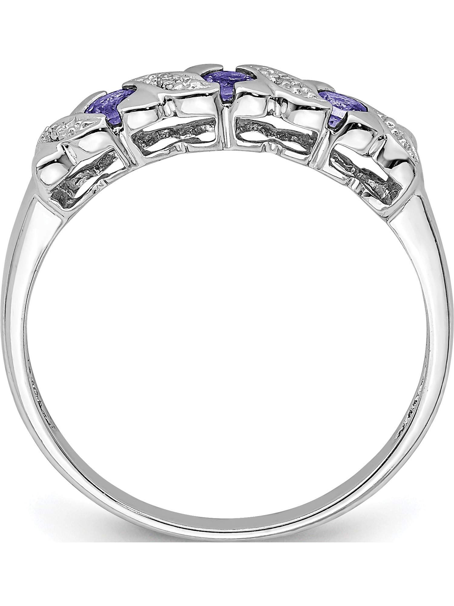 Sterling Silver Rhodium Tanzanite & Diam. Ring - Jewelry By Sweet Pea