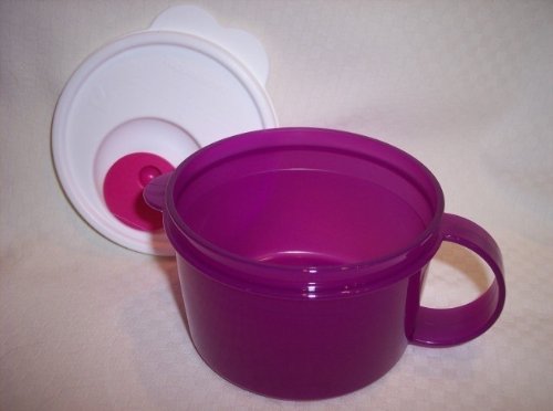 Tupperware CRYSTALWAVE Microwave 16 oz SOUP MUG Bowl New Purple