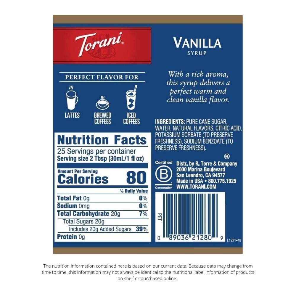 Vanilla Syrup for Coffee 25.4 Ounces for Vanilla Flavored Coffee Syrup with Fresh Finest Syrup Pump Dispenser