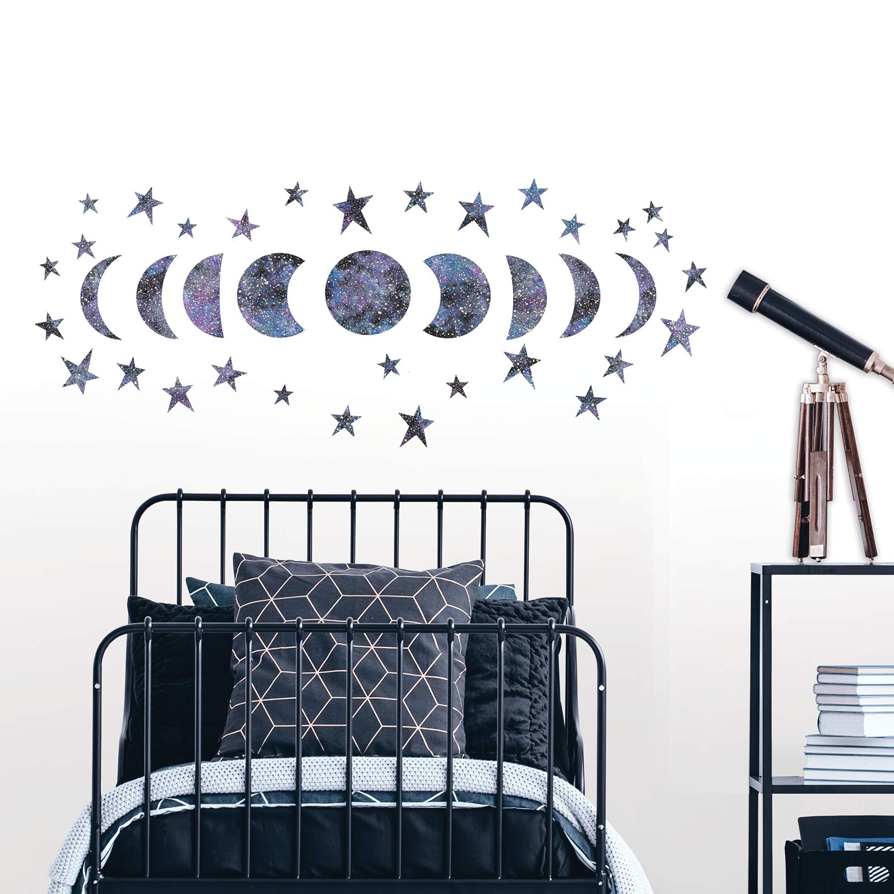 WallPops WPK3017 Reach for The Moon Glow in The Dark Art Kit Wall Decal, Purple