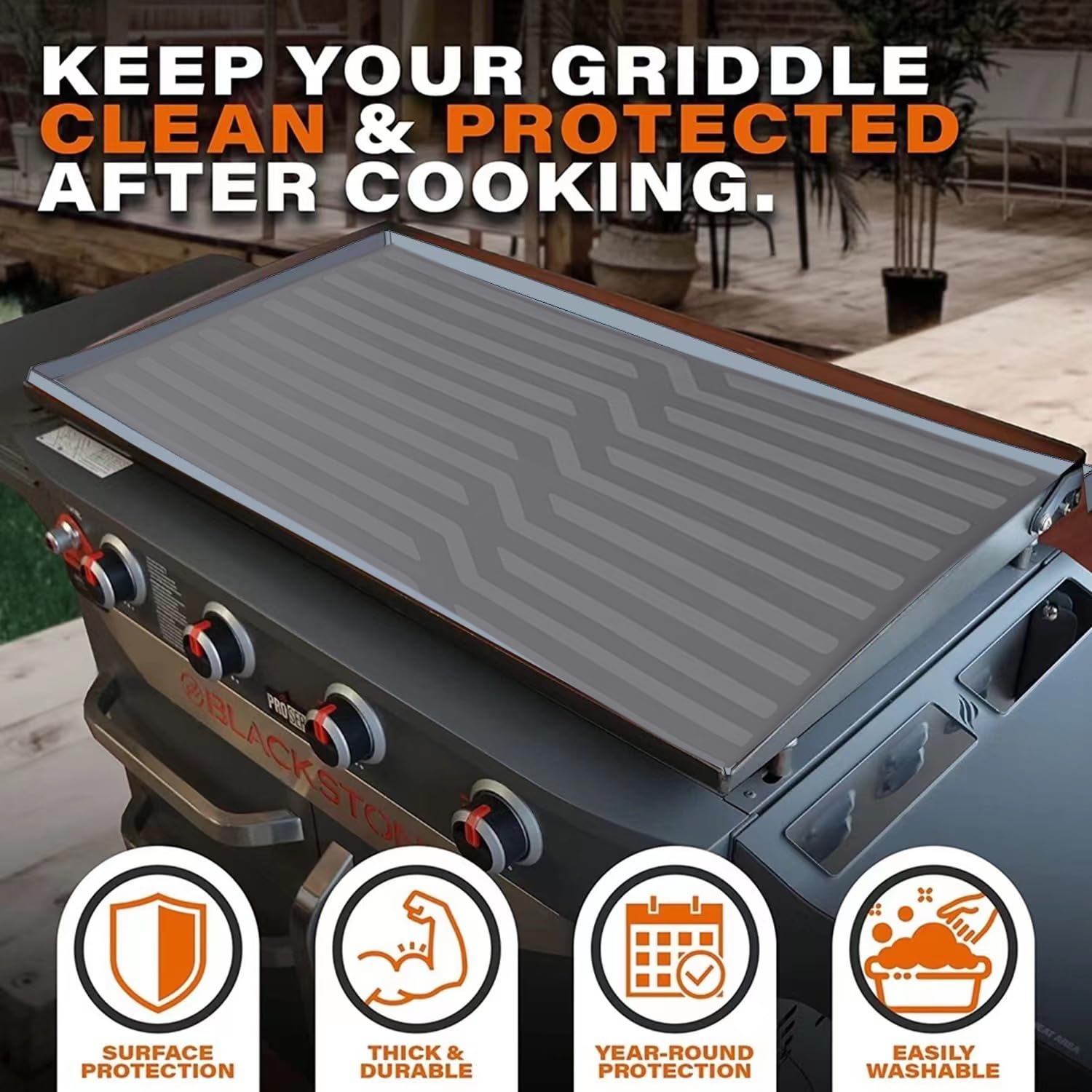 Silicone Griddle Mat 36 Inch, YIFVNGHUI Upgraded Griddle Mats for Outdoor Griddle Reusable Grill Top Cover for Blackstone Griddle Accessories Silicone Mat(Gray)