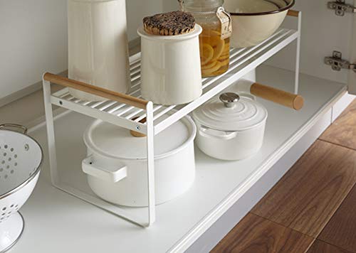 YAMAZAKI home Wired Organizer Rack-Kitchen Storage Shelves, One Size, White - 3803