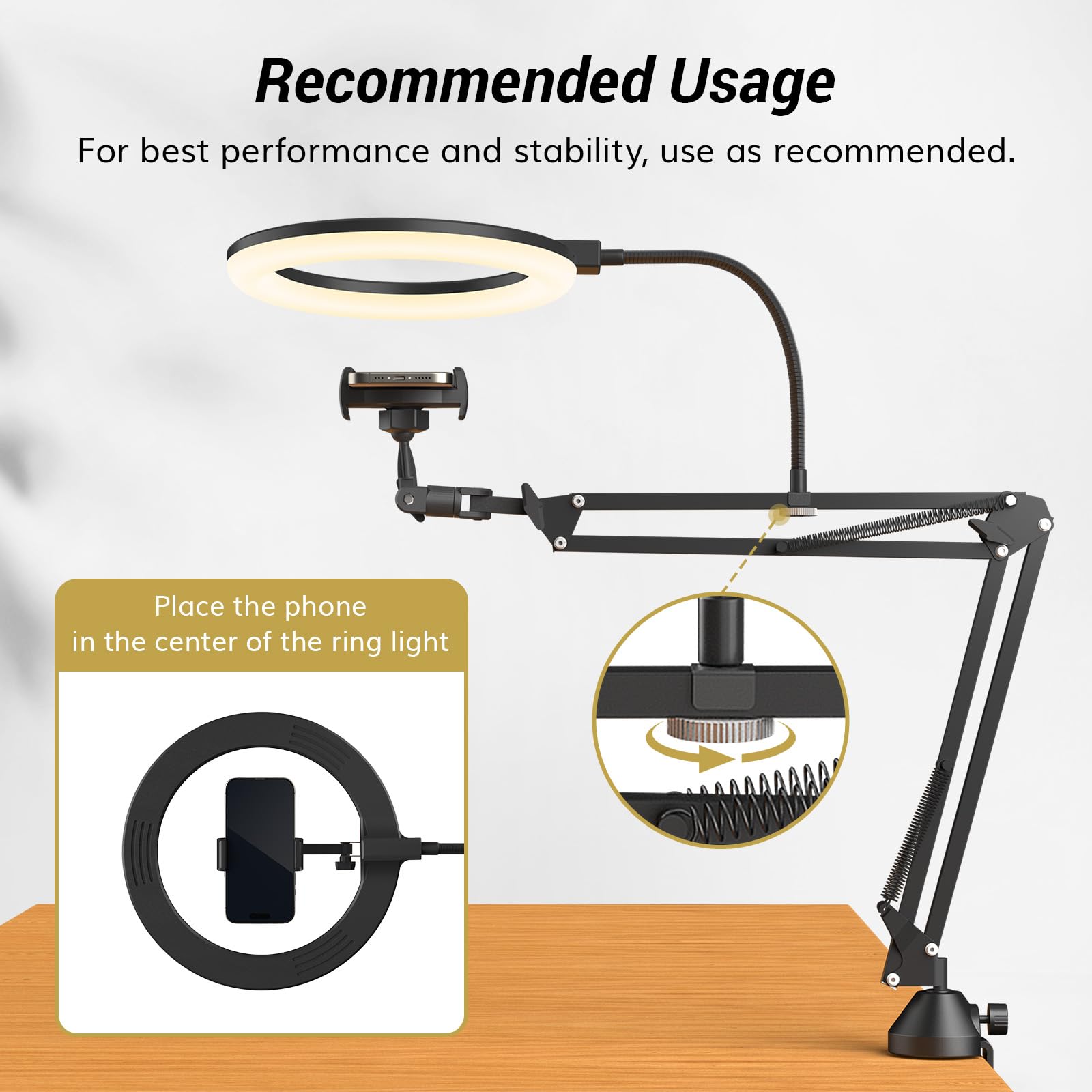 TONOR 12" Large Ring Light with Stand and Phone Holder,LED Selfie Ring Light with Tripod Stand for Phone, Dimmable Circle Ligh with Bluetooth Remote for Tiktok/YouTube/Makeup/Photography/Vlog TRL-20