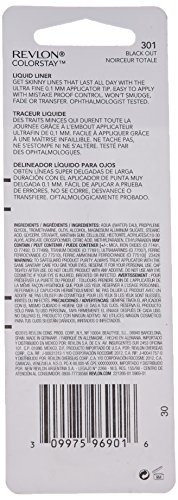 Revlon Skinny Liquid Eyeliner, ColorStay Eye Makeup, Waterproof, Smudge-proof, Longwearing with Ultra-Fine Tip, Black Out, 0.08 oz