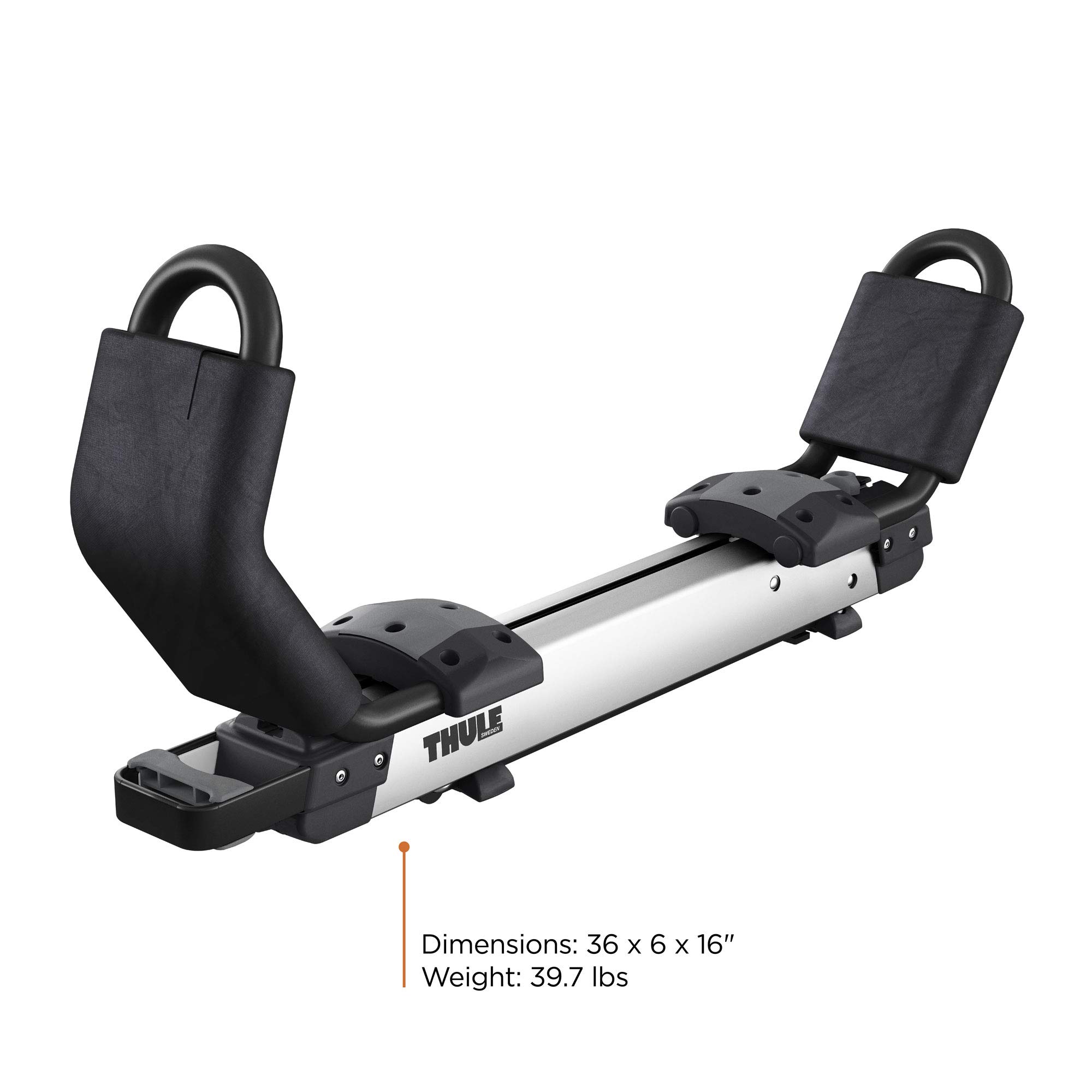 Thule Hullavator Pro Kayak Carrier - Carries 1 Kayak - Roof-Mounted - Lift-Assistance for easy loading and unloading - 75lb Load capacity - includes straps and tie downs