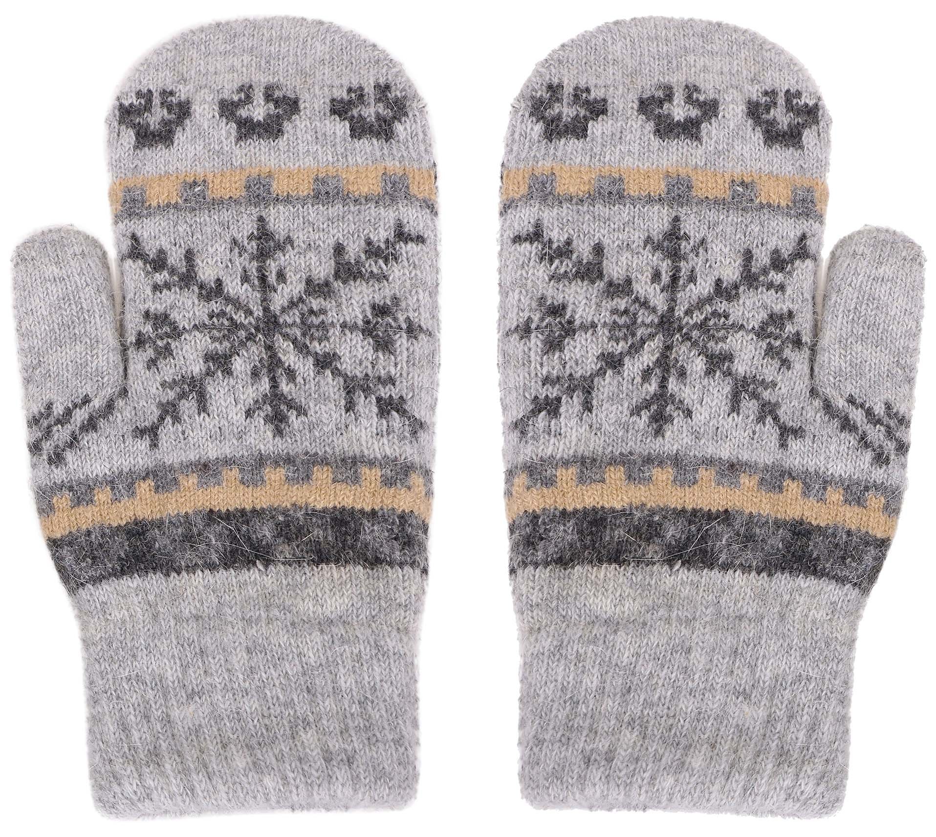 Verabella Womens Mittens Cold WeatherFair Isle Knit Sherpa Lined Winter Mittens,2 Pairs,L Grey/Purple