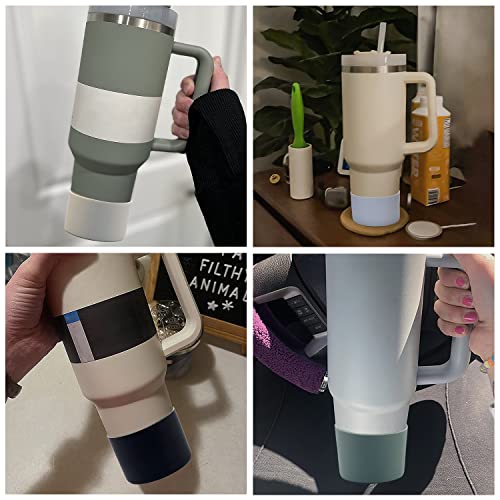 SXhyf 2Pcs Protective Silicone Boot for Stanley Quencher H2.0 40 30 20 oz Tumbler with Handle & Iceflow 20 30oz, Anti-Slip/Scratch/Noise Protector Sleeve Cover Boot for Stanley Cup Accessories