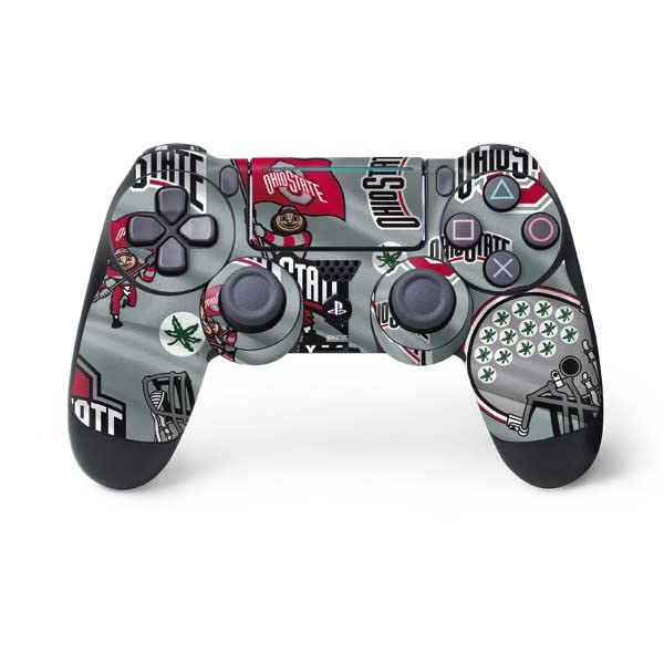 Skinit Decal Gaming Skin compatible with PS4 Pro/Slim Controller - Officially Licensed Ohio State University Ohio State Pattern Design