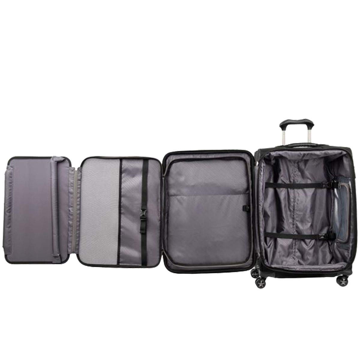 Travelpro Crew Versapack Softside Expandable 8 Spinner Wheel Carry on Luggage, USB Port, Men and Women, Titanium Grey, Carry on 21-Inch