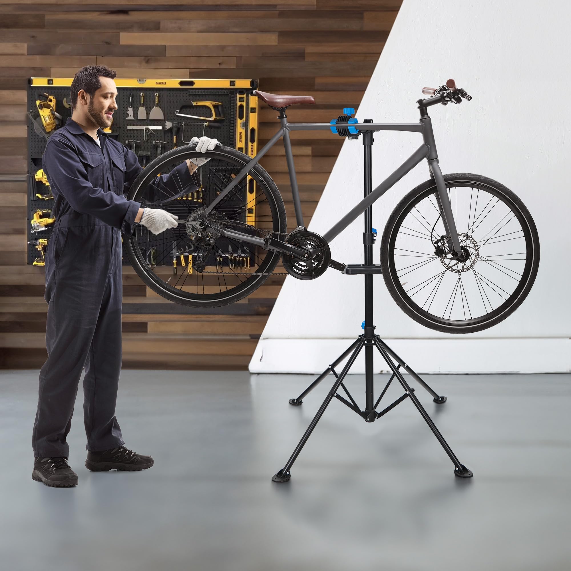 ZENY Adjustable Bike Repair Stand, Shop Home Bicycle Mechanic Maintenance Rack 66 lbs, Portable Quick Release Bicycle Maintenance Workstand