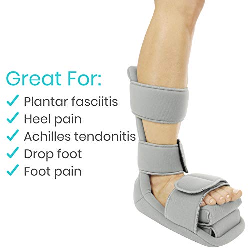 Vive Plantar Fasciitis Night Splint Plus Trigger Point Stretch Wedges - Soft Leg Brace Support, Orthopedic Sleeping Immobilizer Stretch Boot (X-Large: Men's: 11.5-12.5, Women's: 12.5-14)