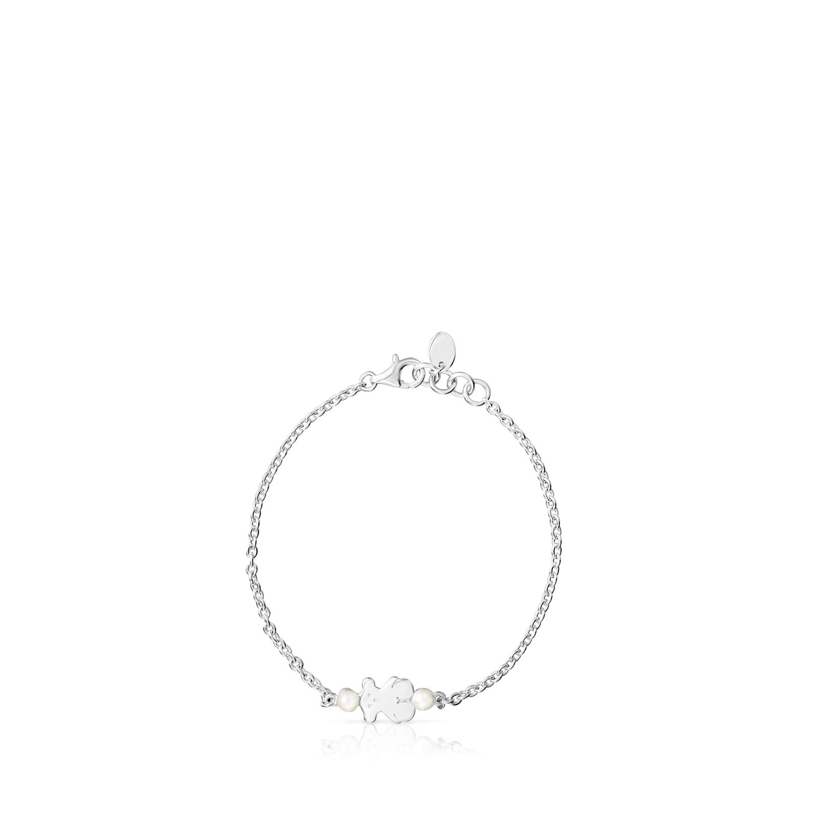 TOUS Real Sisy Bracelet in Sterling Silver with White Chinese Freshwater Cultured Pearls, 8.0-8.5mm