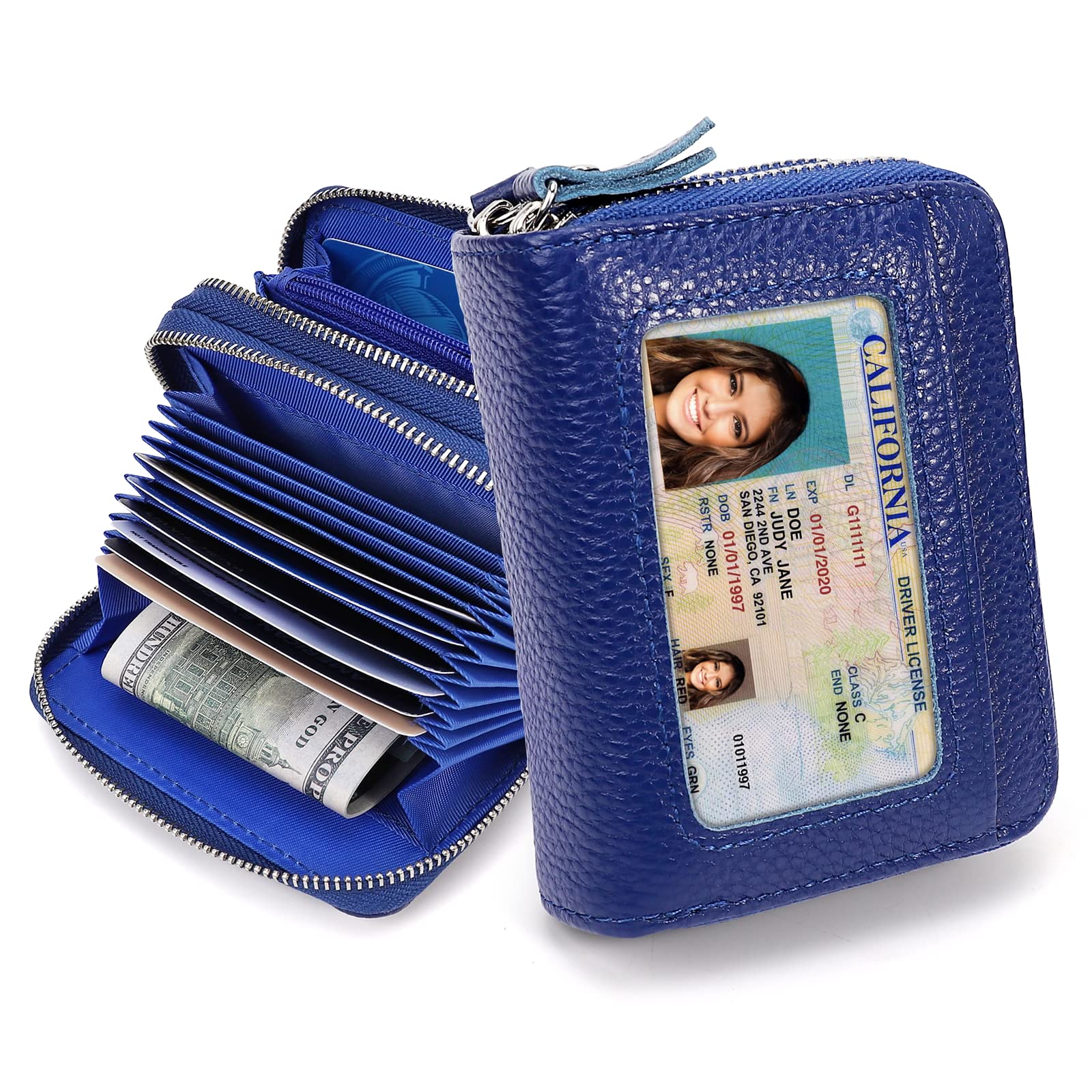 RFID Blocking Leather Wallet for Women,Excellent Women's Genuine Leather Credit Card Holder