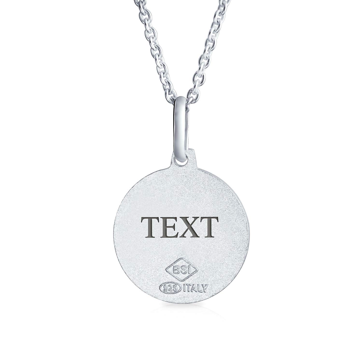 Saint Michael Patron of Military Police Security Worker Medal Medallion .925 Sterling Silver Pendant Necklace for Men Women Custom Engraved
