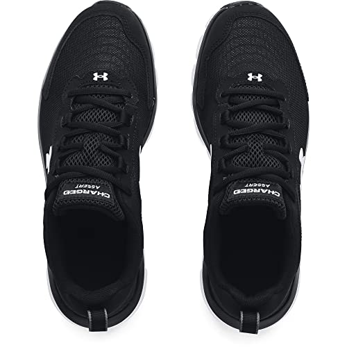 Under Armour Men's Charged Assert 9, Black (001)/White, 11 M US