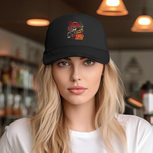 Ryan Blaney 12 Men's Adjustable Mesh Back Cap Curved Bill Snapback Mesh Baseball Cap Breathable Sun Hat
