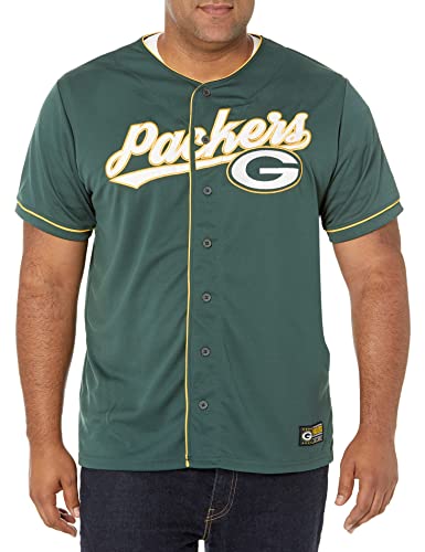 Ultra Game NFL Green Bay Packers Mens Mesh Baseball Jersey Tee Shirt, Team Color, X-Large