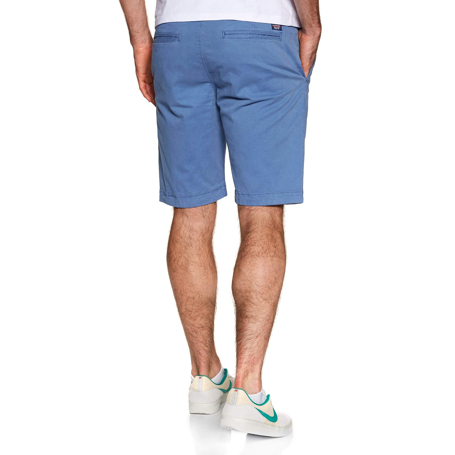 Superdry Mens International Chino Shorts, Button and Zip Fastening Neptune Blue Size 34
