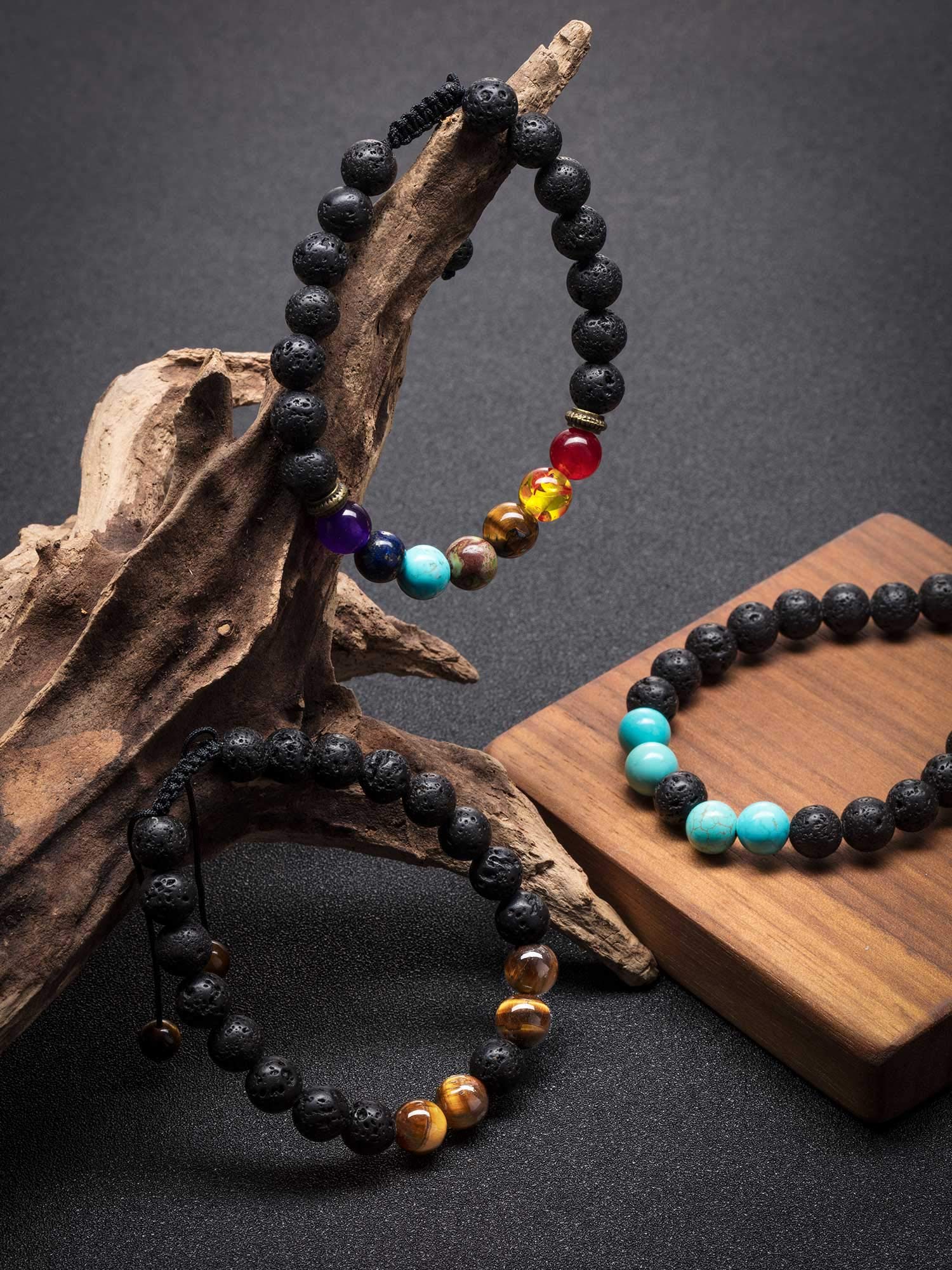 Tatuo Essential Oil Bracelet for Men Valentine's Day Birthday Gifts Diffuser Stone Lava Beads Bracelets for Aromatherapy