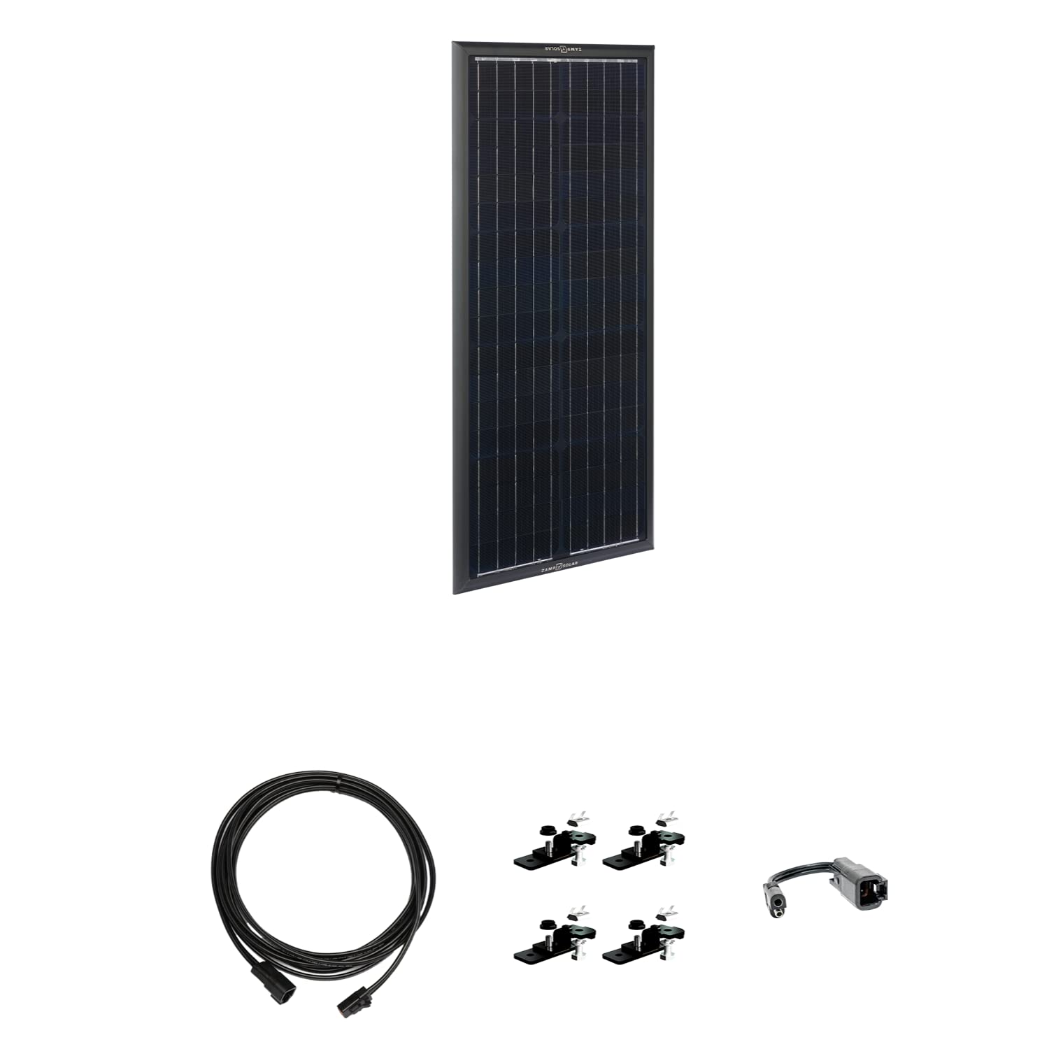 Zamp Solar Obsidian Series 45-Watt Roof Mount Solar Panel Kit. Low-Profile, Lightweight Off Grid Solar Power for RV Battery Charging - ZSK1001