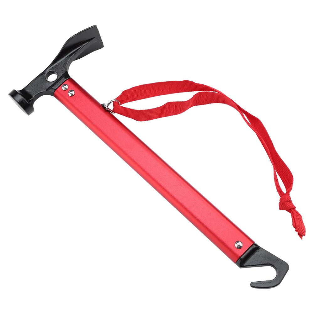 Tent Peg Puller Outdoor Camping Tent Peg Stake Puller Extractor Multi-function Camping Tool (Color : Red)