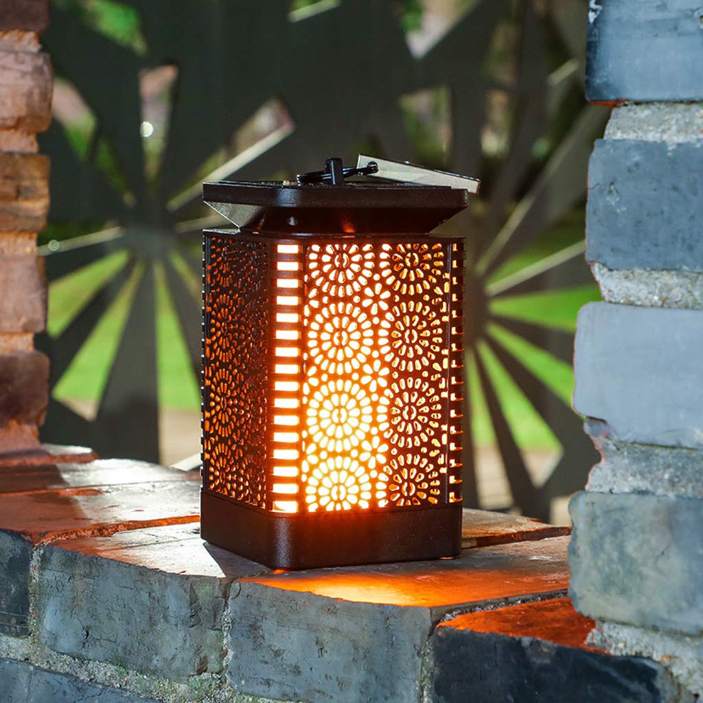 Solar Light Outdoor Simulation Flame Light Home Garden Landscape Lighting, LED Intelligent Light Control Induction Light Black Outdoor Waterproof Light