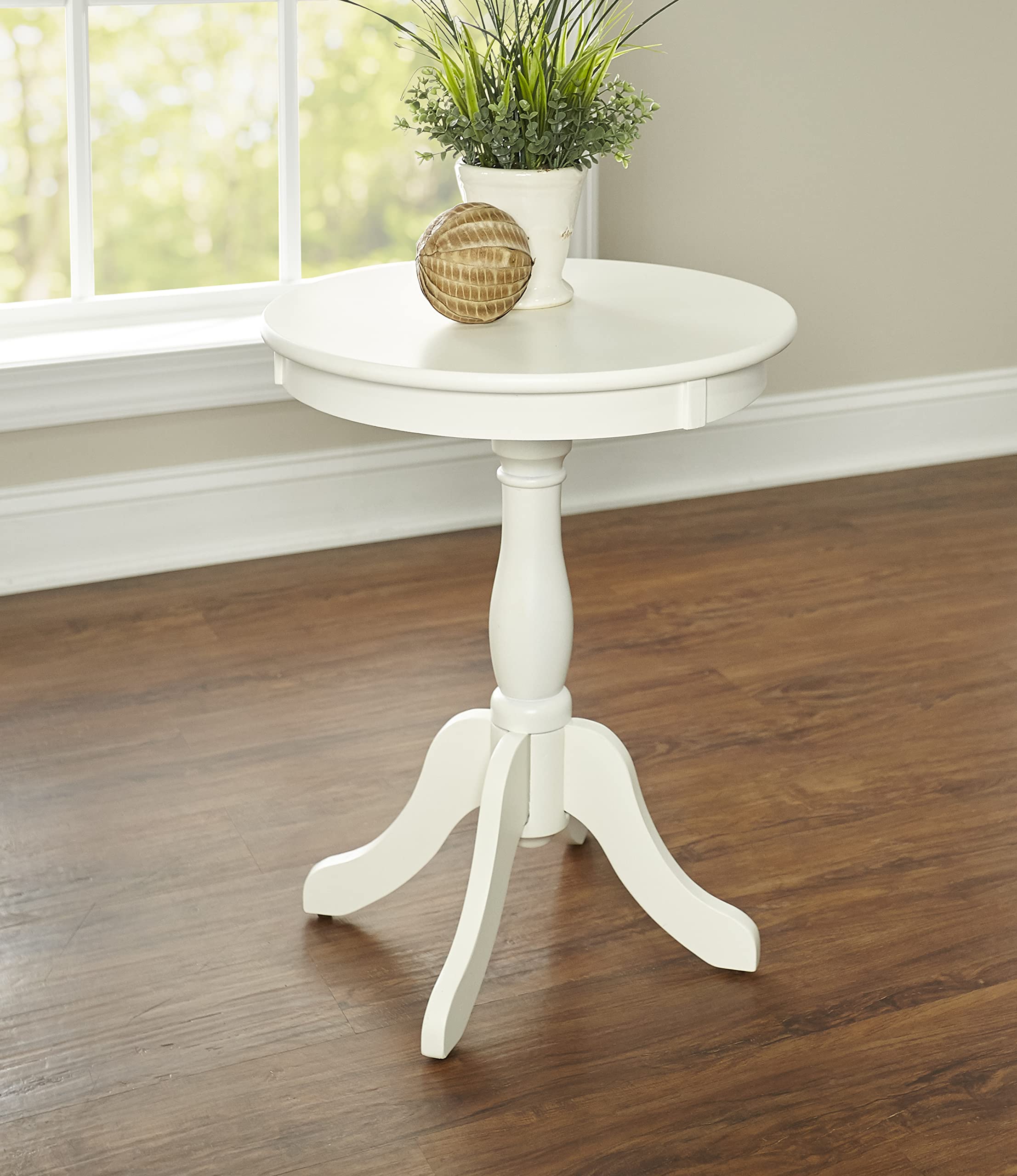 Powell Furniture Powell Round Accent, White Table, 18 x 22 x 18