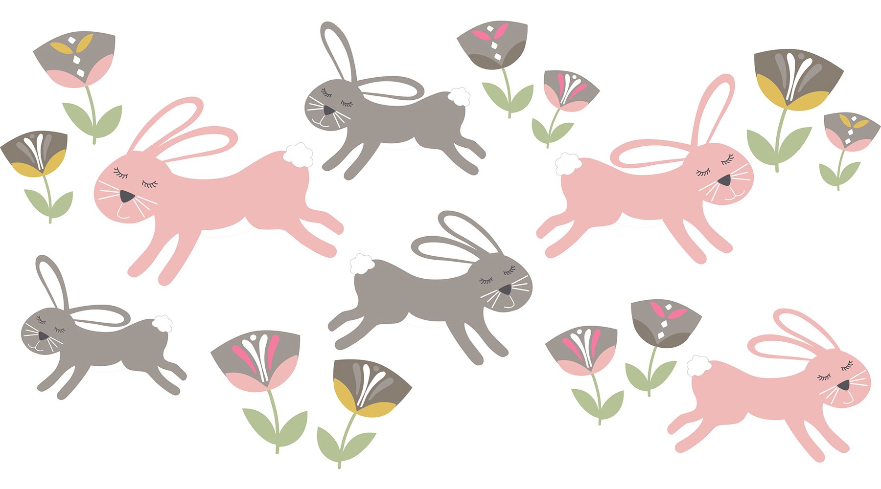 WallPops DWPK2709 Love Somebunny Wall Art Kit, Multi-Color