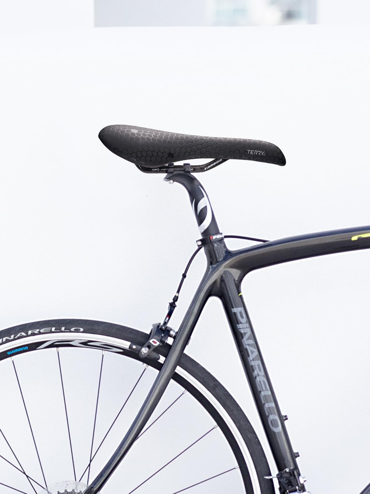 Terry Fly Carbon Mountain Bicycle Saddle - Bicycle Seat for Men - Flexible & Comfortable - Lightweight, Low Profile, Flat Top - Black Leather