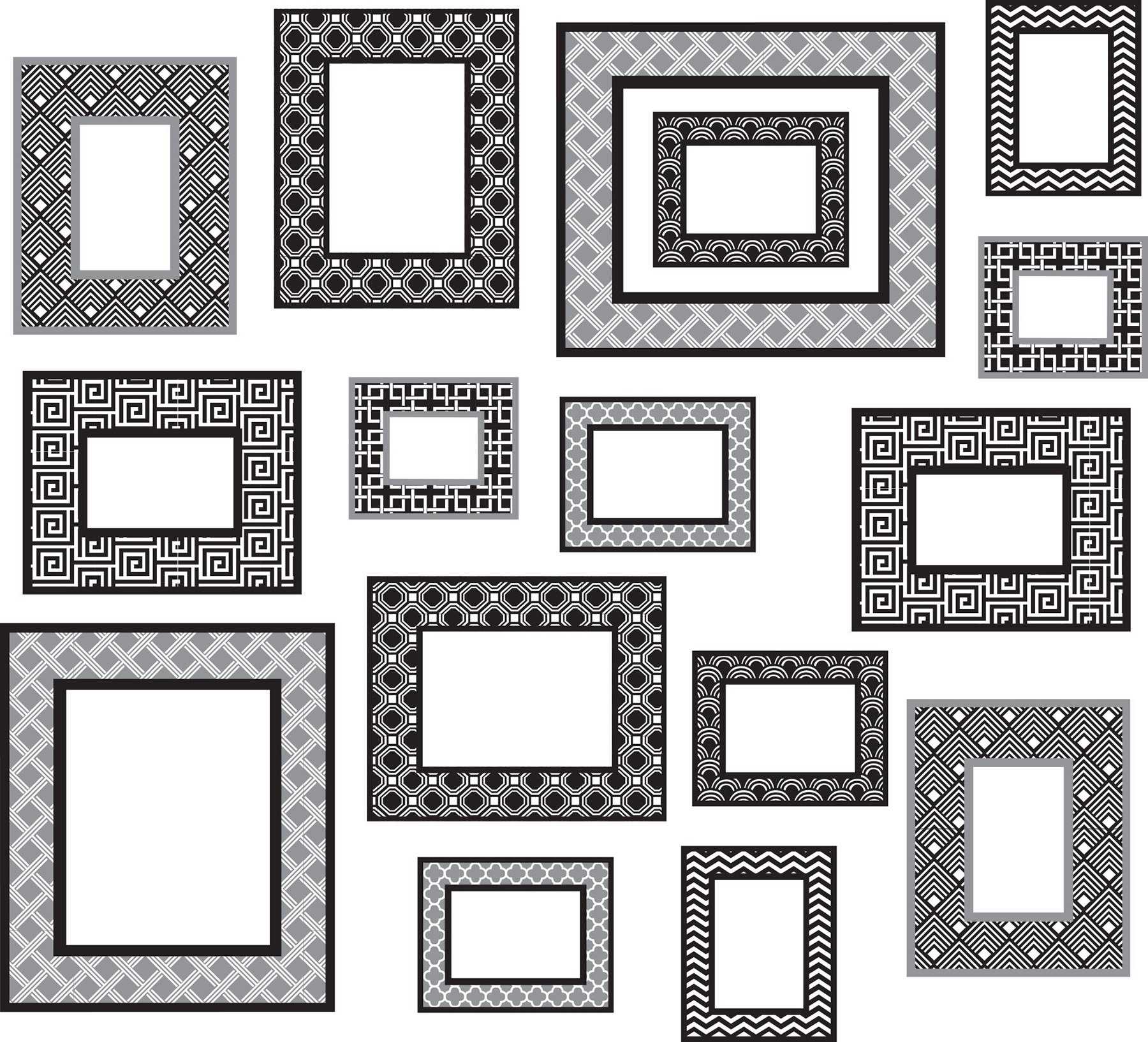 WallPops WPK1726 Photo Gallery Wall Art Kit, White & Off-White