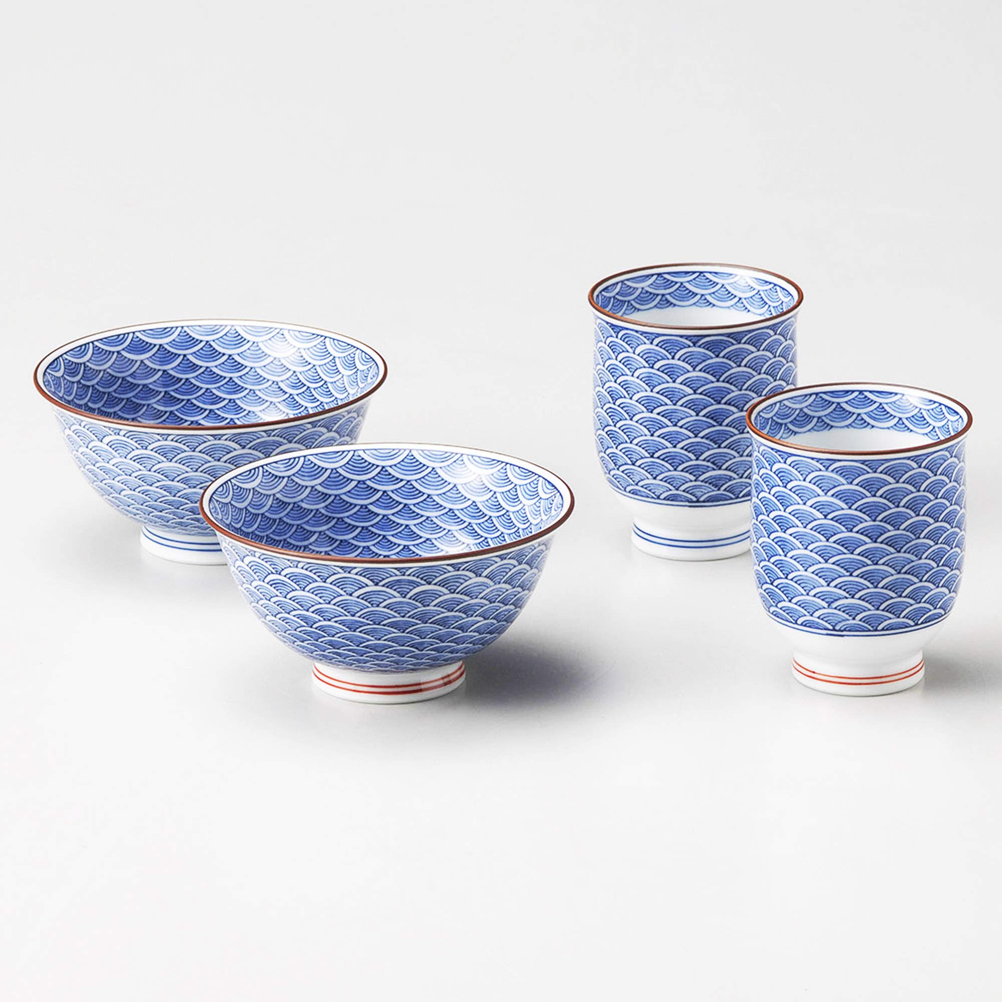 協立陶器 Kyoritsu Pottery Teacup Ao 6.8 fl oz (200 ml), Pack of 2