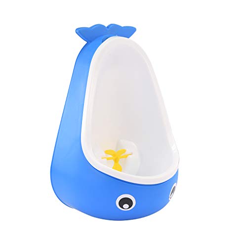 Whale Potty Training Urinal for Boys with Funny Aiming Target, Toddler Boy Toilet Pee Trainer - Dark Blue