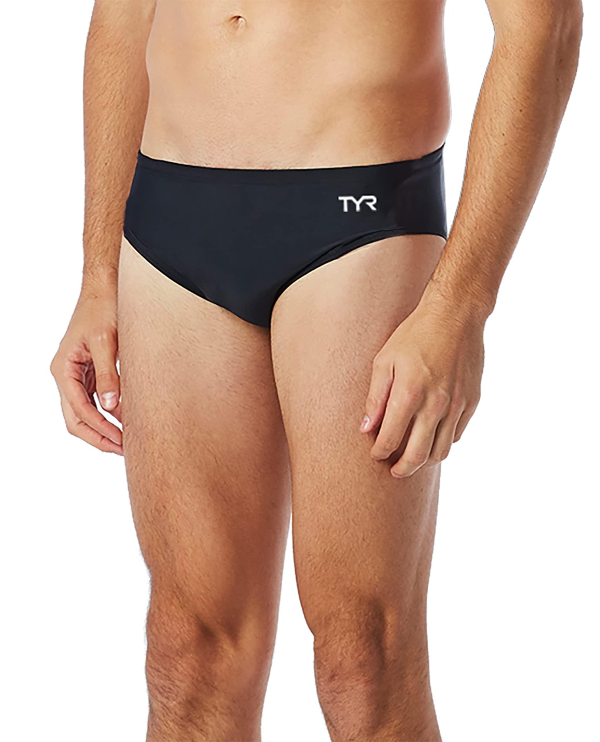 TYR Men's Durafast Elite Solid Racer Swim Suit (Black, 36)