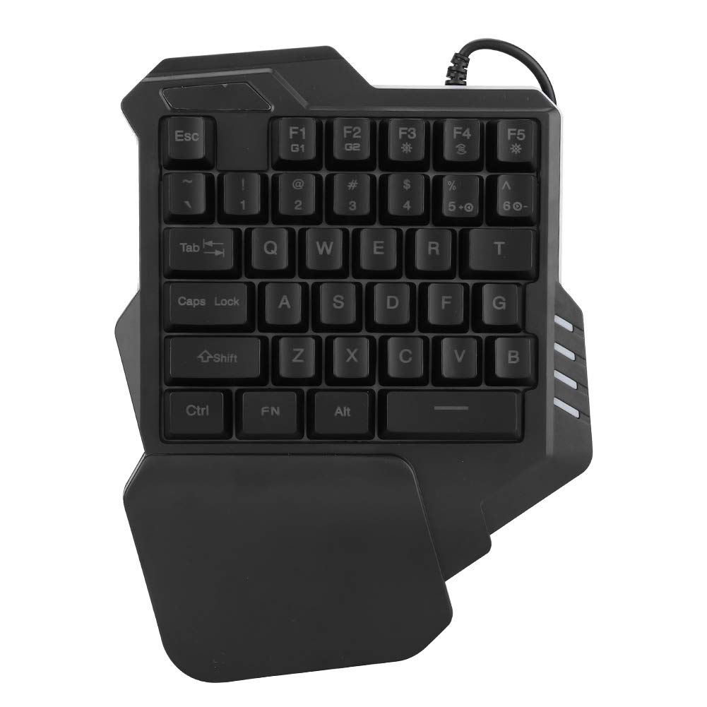 Wendry One-Handed RGB Gaming Keyboard, Professional Ergonomic Rainbow Mechanical Feel Gaming Keypad for PC/MAC/PS4/XBOX ONE Gamer