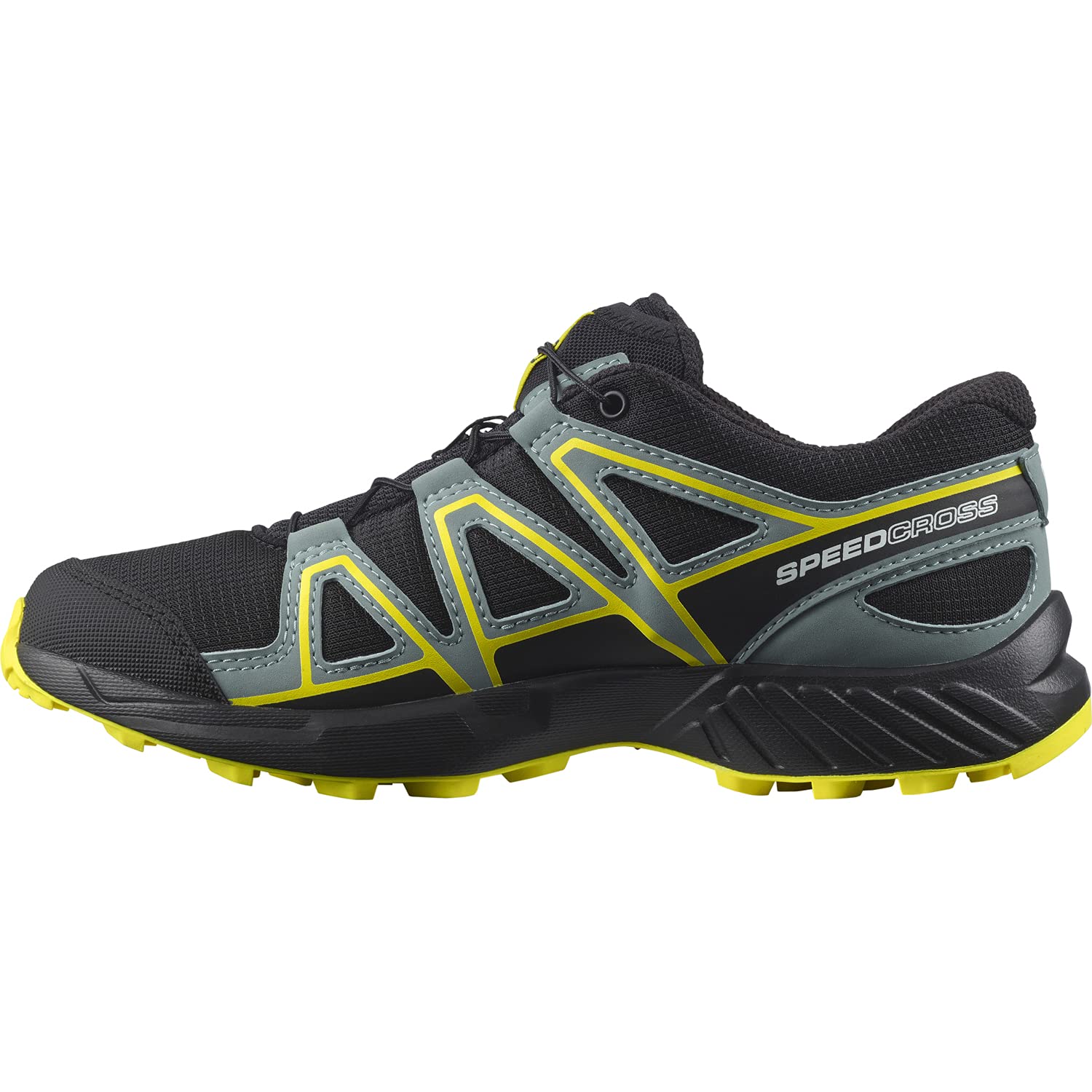 Salomon Kids' Speedcross J Trail Running Shoes, Crown Blue/Sparkling Grape/Phantom, 4 Big Kid US