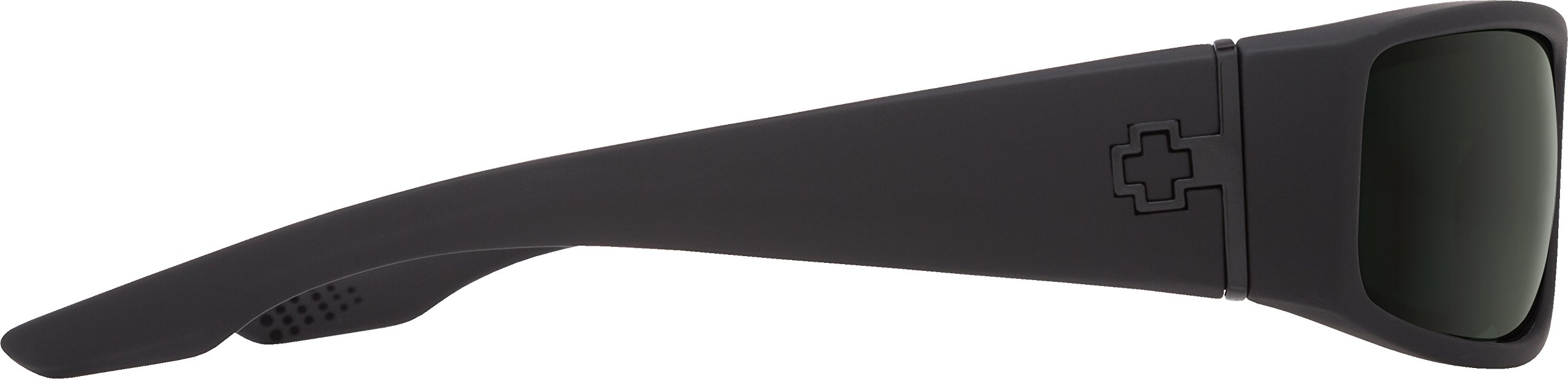 SPY Cooper XL, Rectangular Wrap Sunglasses, Color and Contrast Enhancing Lenses, Matte Black - Grey Polarized Lenses