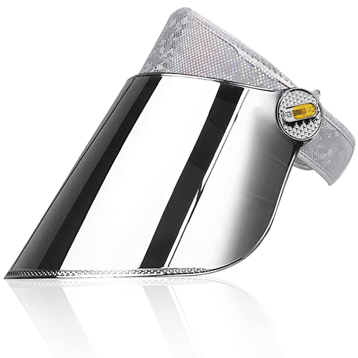 WAYCOM Sun Cap, Sun Visor Hat Silver&White - UV Protection Hat -Premium UPF 50+ Hat for Hiking, Golf, Tennis, Outdoors (White & Silver)