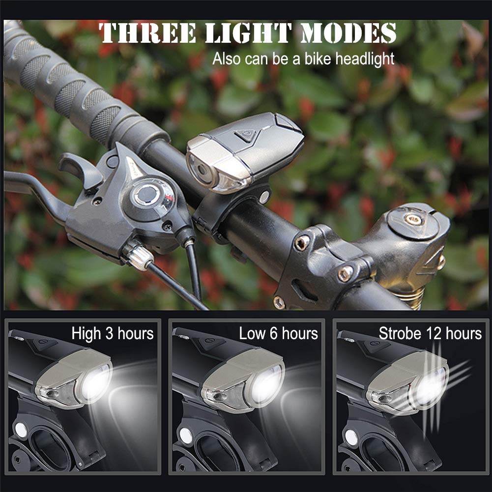 WASAGA Bike Helmet Light, 300 Lumen Led Bicycle Helmet Light 3 Modes USB Rechargeable Waterproof Bike Front Headlight Perfect for Riding or Outdoor Activities
