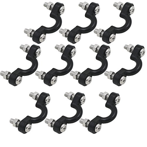 YYST 10 Pcs Nylon Bungee Deck Loops Tie Down Pad Eye for Kayaks, Canoes or Boats with Scrws and Nuts