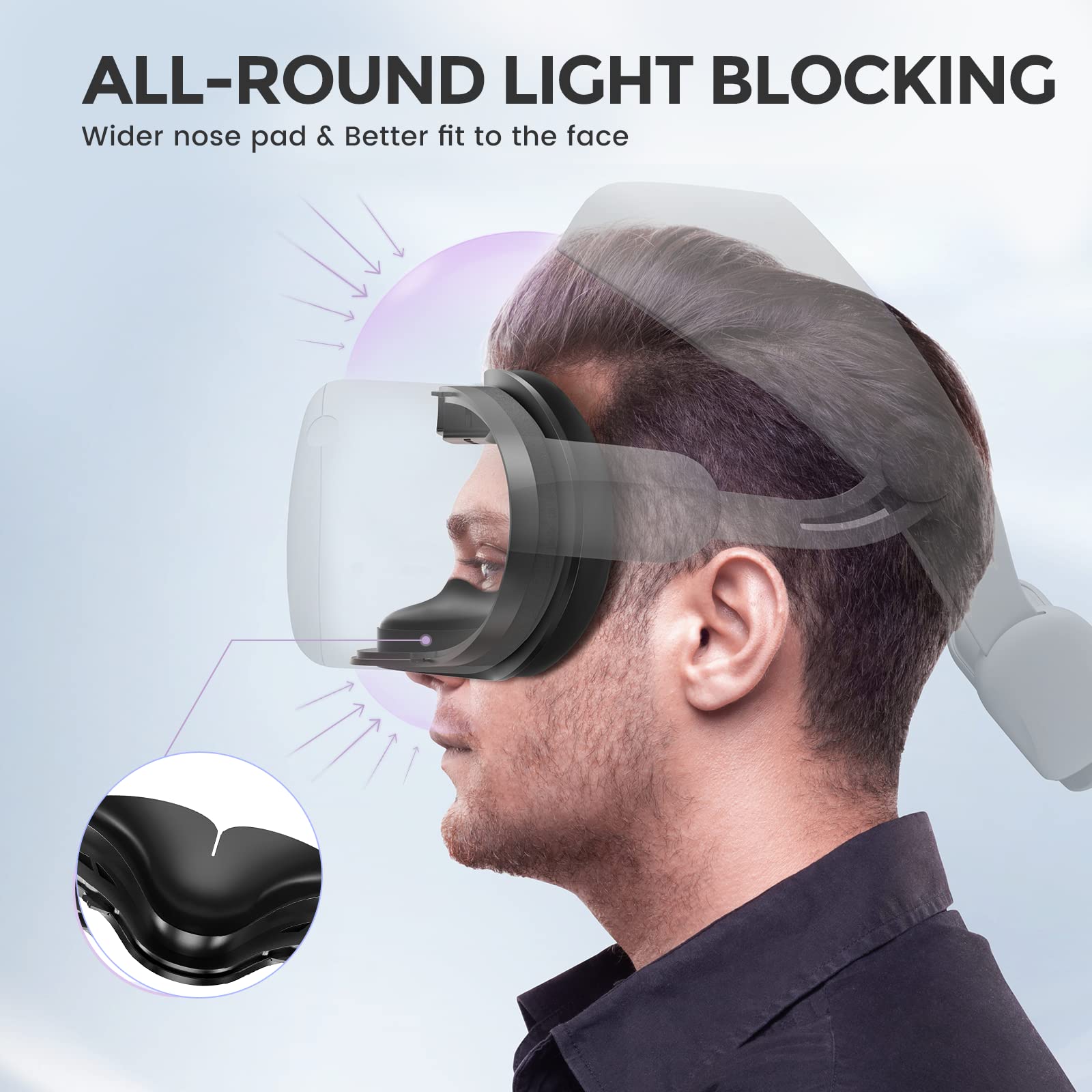 XROS VR Fitness Facial Interface Cover Compatible with Meta Oculus Quest 2, Soft Comfortable and Breathable Face Cover Foam Pad Replacement Accessories