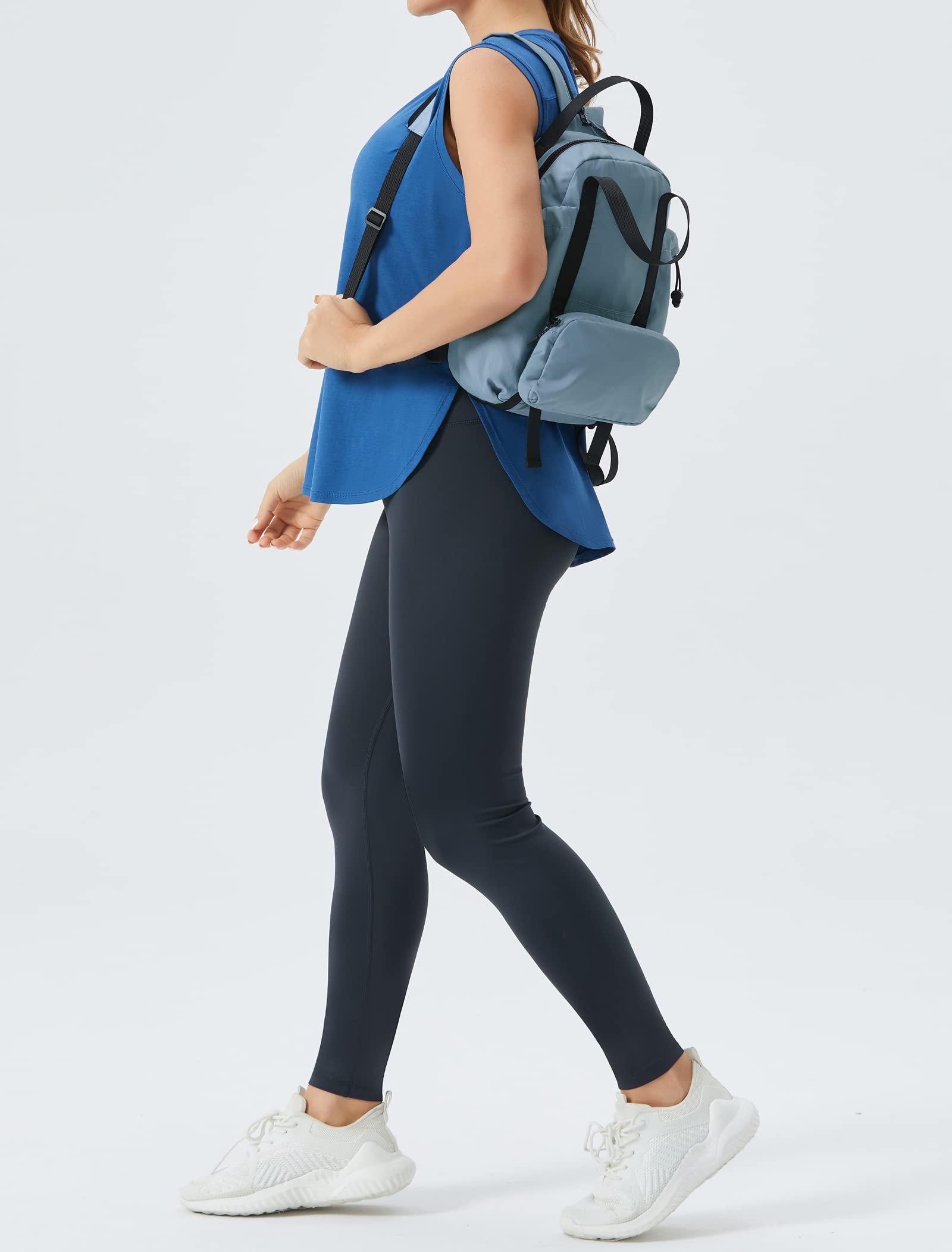 Wjustforu Hiking Backpack with Multiple Pockets for Men Women Lightweight Water-Resistant Travel Essentials Perfect for Camping Biking Yoga Mini Backpack Fanny Bag Set Grey Blue