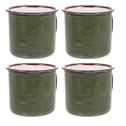 UPKOCH 4pcs Camping Mugs Indoor Home Vintage and Tin Style Tumbler Use Coffee Wine Cups Tass Retro Decorative Portable Water Whiskey Pot Beverage Picnic with Household Camp Travel