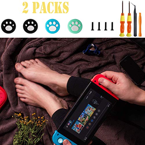 Vanpark Replacement Joystick Analog Thumbsticks for Switch Lite & Switch Joy-Con Controller(2 Pack), Switch Lite Repair Kit (White)